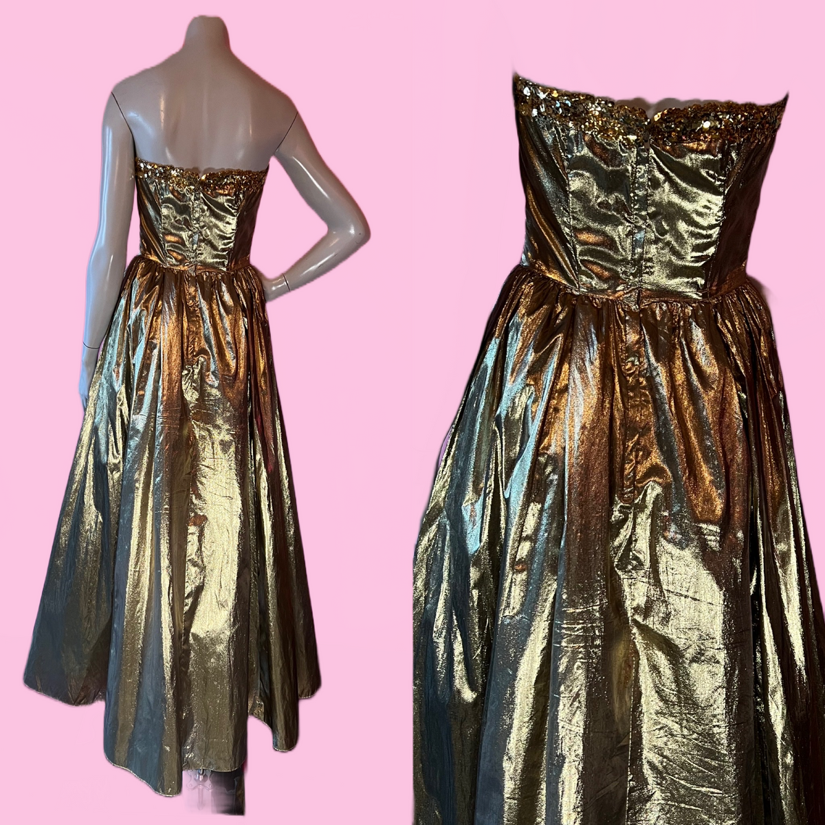 Gold Lamè Gunne Sax Sequin Ball Gown – Empress Vintage